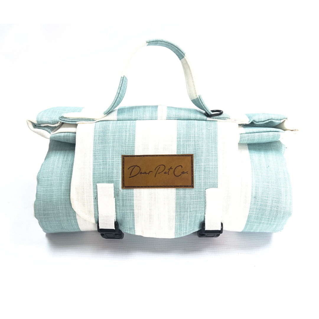 Picnic Mat | Aqua & White Stripe – Dear Pet Company