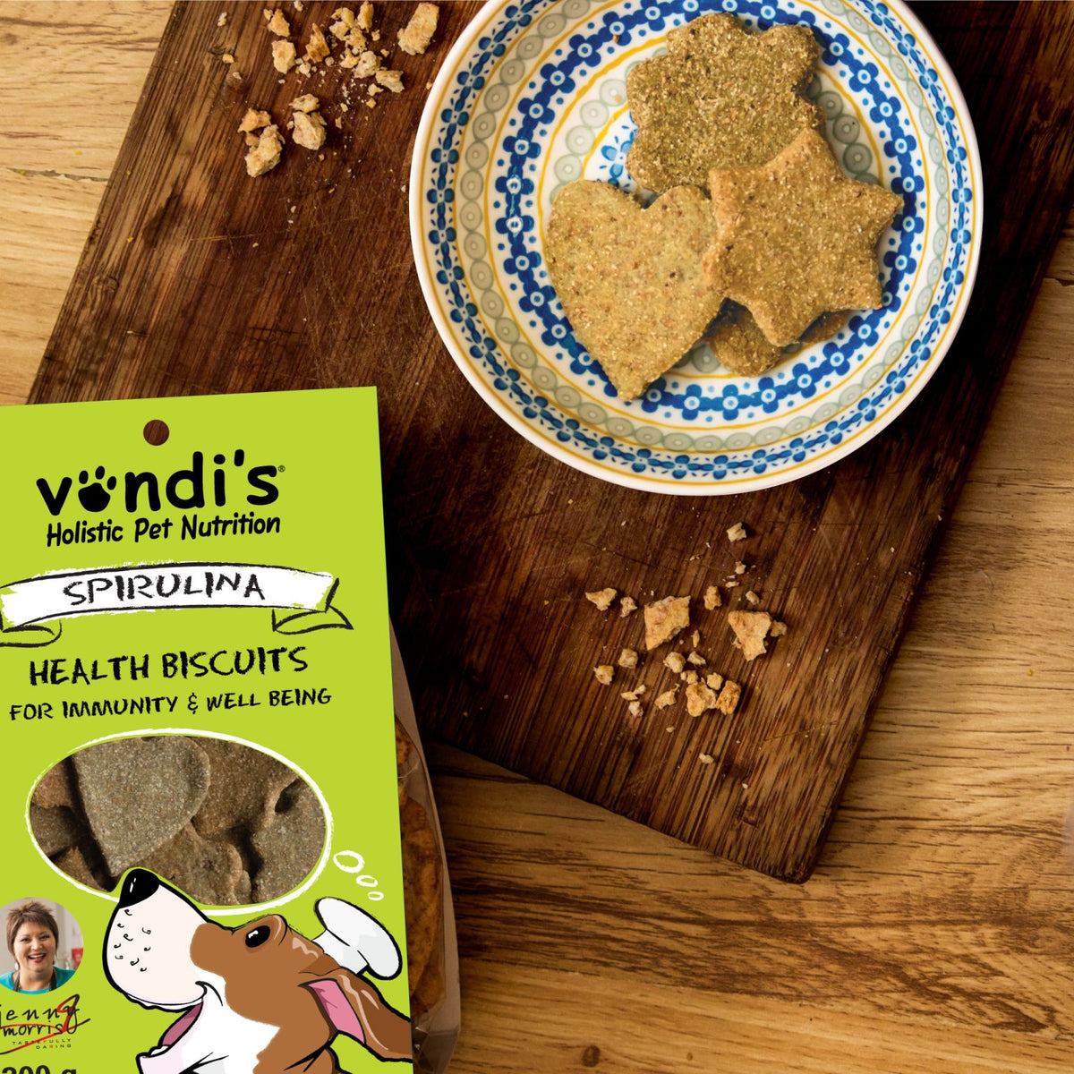 Vondi's Jenny Morris Spirulina Biscuits 200g – Dear Pet Company