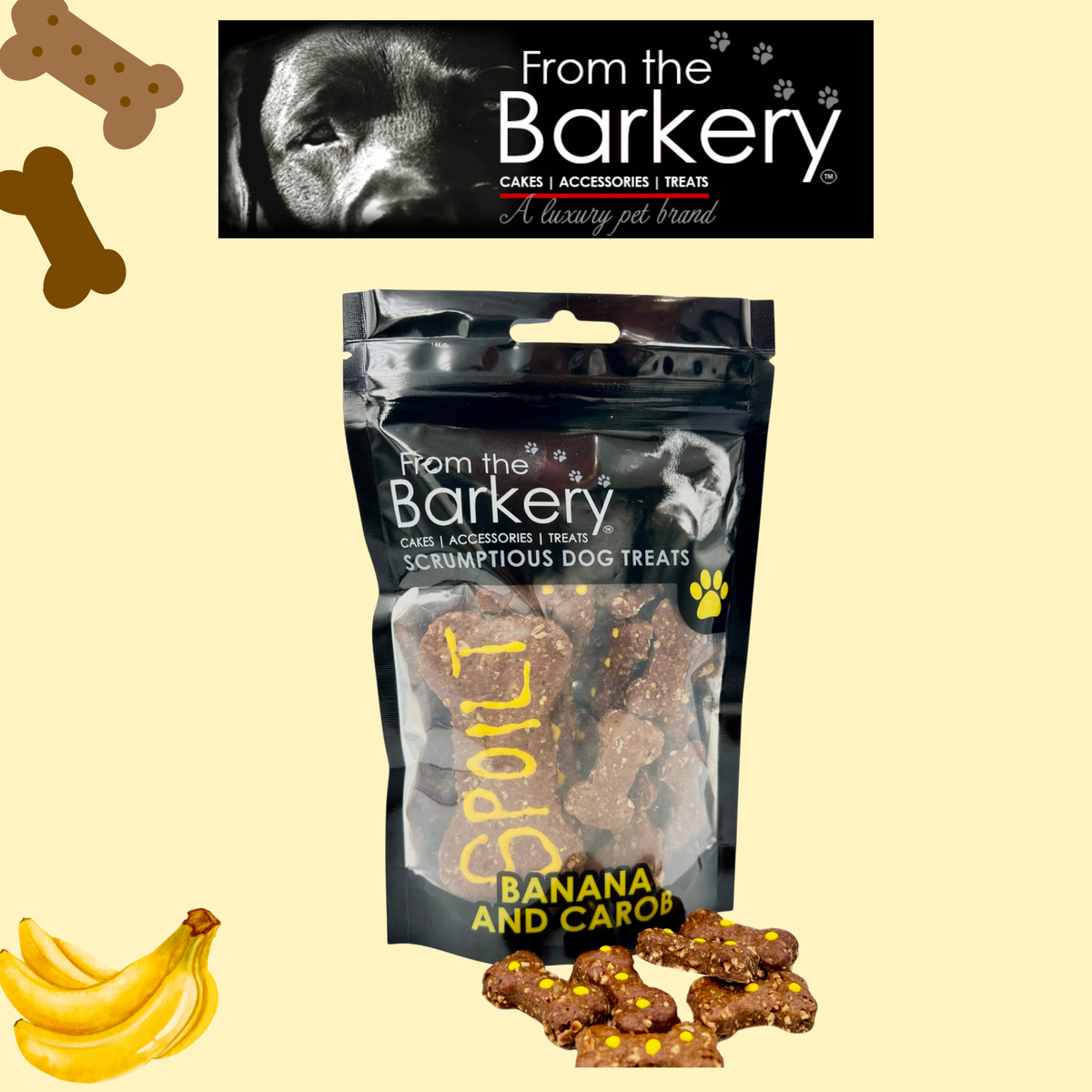 From the Barkery | Banana & Carob Treats (100g) – Dear Pet Company